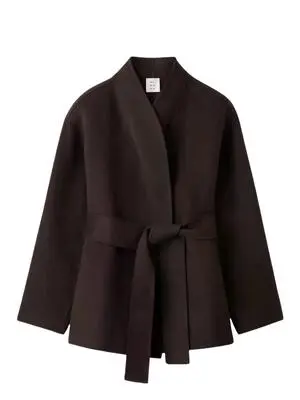 Almada Label Noorie Doublé Belted Shawl-collar Jacket - Brown