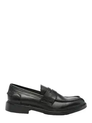FRATELLI RENNELLA Penny Leather Loafers - Black
