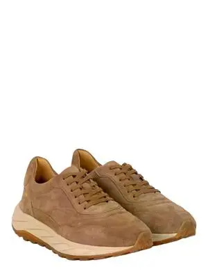 HENDERSON BARACCO Shark Calf Suede Sneakers - Neutrals
