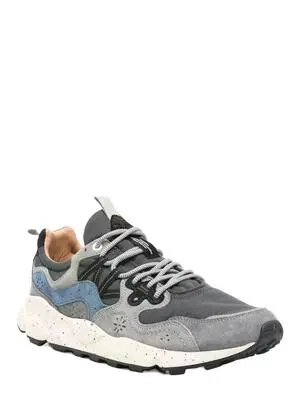 FLOWER MOUNTAIN Panelled Speckled-sole Sneakers - Grey