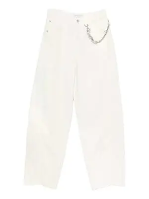 ERMANNO FIRENZE Five-pockets Chain-link Trousers - Neutrals
