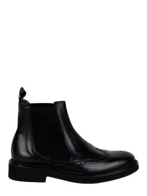 FRANCO FEDELE Brogue-detail Chelsea Boots - Black