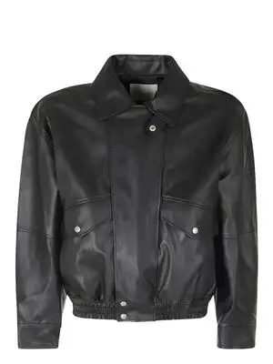 DUNST Elasticated-hem Bomber Jacket - Black
