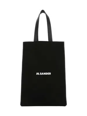 JIL SANDER Canvas Shopping Bag - Black