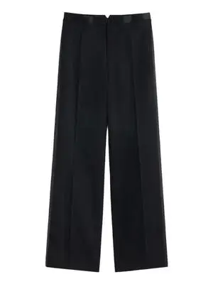 MAISON MARGIELA Satin-waist Virgin-wool Tuxedo Trousers - Black