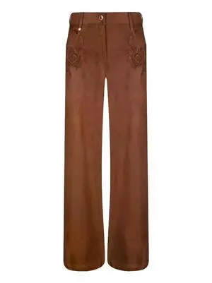 ERMANNO FIRENZE Embroidered Trousers - Brown
