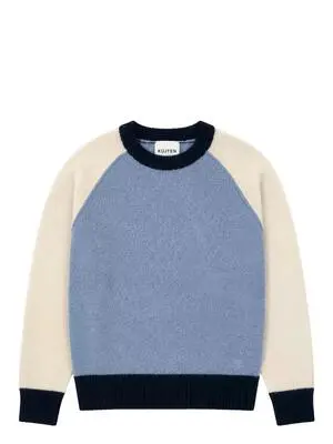 KUJTEN Colour-block Raglan-sleeve Sweater - Blue