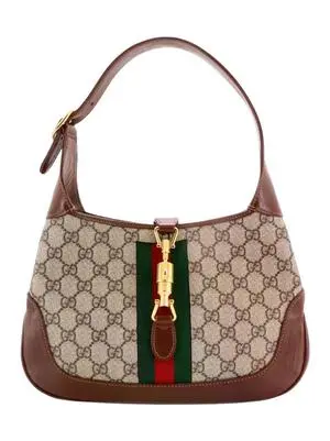 Gucci Jackie 1961 Gg Coated Canvas Small Hobo Bag - Brown