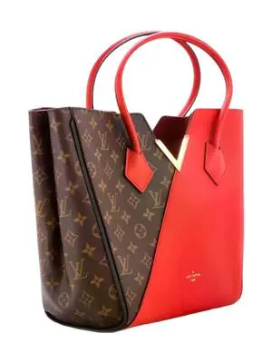 LOUIS VUITTON Kimono Handbag Monogram Canvas And Leather Mm Tote Bag - Brown