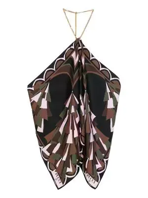 Emilio Pucci Baiadera-print Chain-link Halter Top - Black