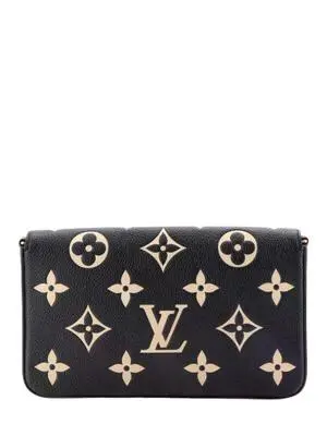LOUIS VUITTON Felicie Pochette Bicolor Monogram Empreinte Giant Crossbody Bag - Black