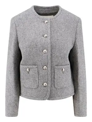 DUNST Classic Tweed Blazer - Grey
