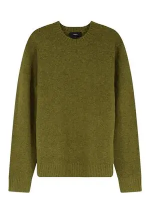 Vince Wool Blend Sweater With Melange Effect - Green