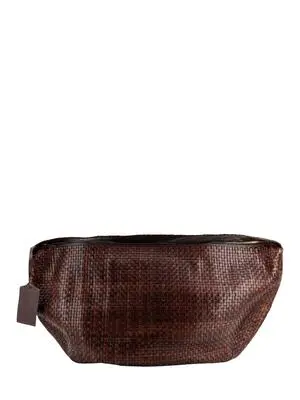 IBELIV Clip Vegetabletanned Leather Shoulder Bag With A Woven Pattern