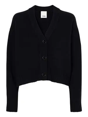 ALLUDE Cropped Wool And Cashmere-blend Cardigan - Black