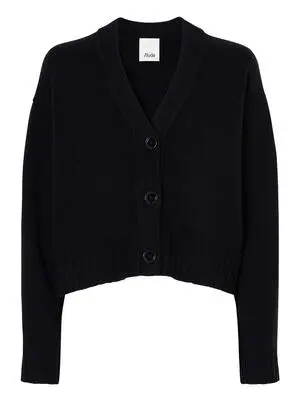 ALLUDE Cropped Wool And Cashmere-blend Cardigan - Black