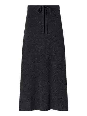 ALLUDE Wool And Cashmere-blend Midi Skirt - Gray