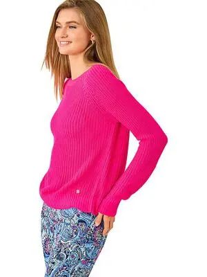 LILLY PULITZER® Lilly Pulitzer Women's Belgrave Sweater In Pink, Size Medium, Long Sleeves, Crewneck