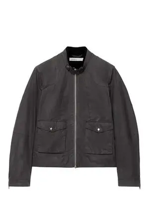 ALLSAINTS Waxed Cotton Kirk Racer Jacket - Grey