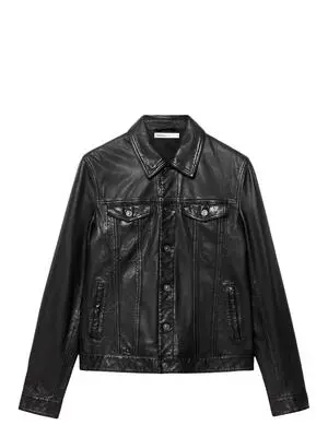 ALLSAINTS Sheepskin Chaiyo Trucker Jacket - Black