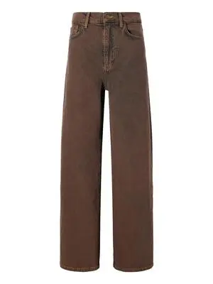 SANDERLAK Mid-rise Wide-leg Jeans - Brown