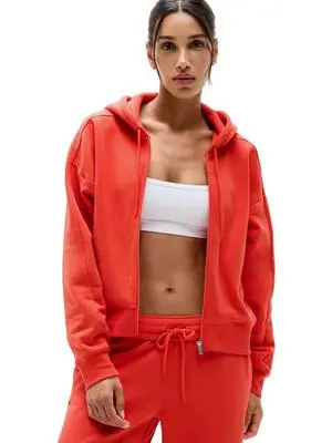Athleta Forever Fleece Classic Full Zip Sweatshirt - Ember
