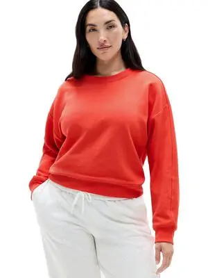 Athleta Forever Fleece Classic Crew Sweatshirt Ember