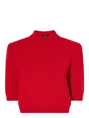 WILLY CHAVARRIA Chavela Cropped Wool Sweater Red