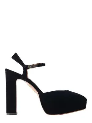 AQUAZZURA Amira 110 Velvet Pumps - Black