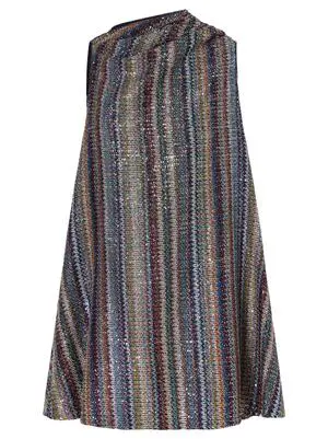 Missoni Sequin-embellished Striped Metallic Crochet-knit Mini Dress - Multi