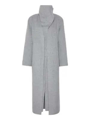 Sportmax Long Pure Wool Coat - Medium Grey Medium Gray