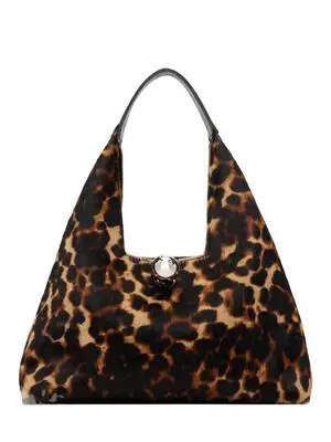 Marni Leopard-print Trapeze Spherical Clasp Tote Bag - Black
