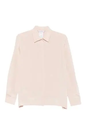 Max Mara Concealed Placket Long Sleeve Top - Pink