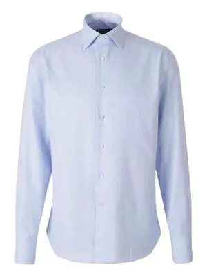Canali Regular Fit Micro Print Shirt - Blue
