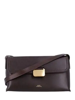A.p.c. Logo Flap Shoulder Bag - Brown
