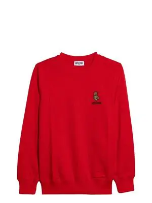 Moschino Teddy-patch Logo-print Sweatshirt Red