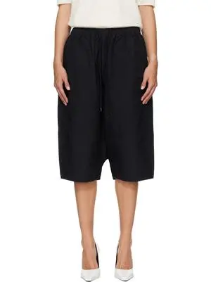 ENTIRE STUDIOS Drawstring Shorts With An Elastic Waistband - Black
