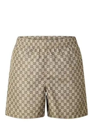 Gucci Monogram Print Elastic Waist Shorts - No