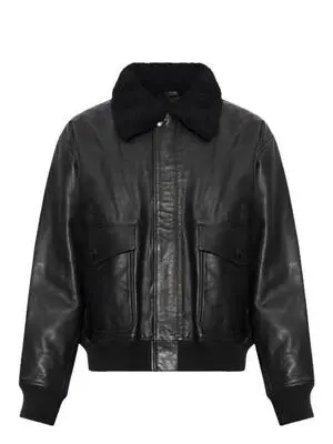 A.p.c. Charies Shearling Collar Jacket - Black