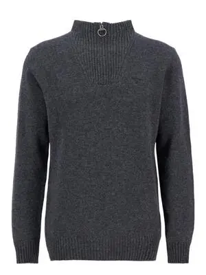 Barbour Half-zip Mock Neck Knit Sweater - Charcoal