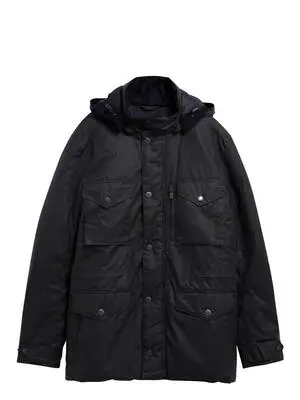 BARBOUR Waxed Cotton Hooded Field Jacket
