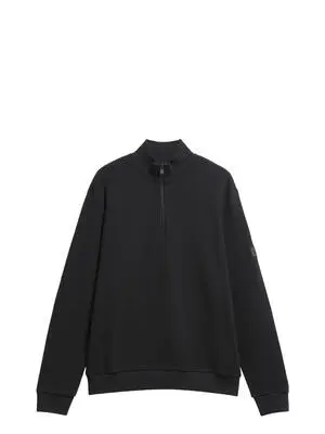 Barbour Quarter-zip Stand Collar Sweatshirt - Black