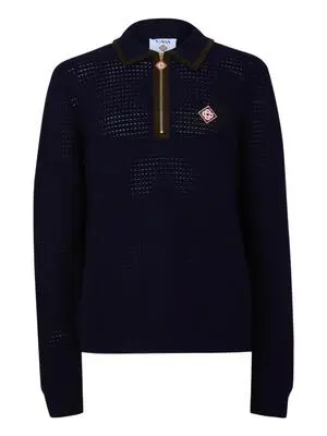 CASABLANCA Long Sleeve Knit Polo