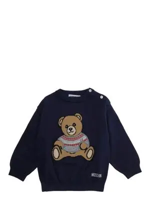 Moschino Crew Neck Long-sleeved Knitwear - Blue