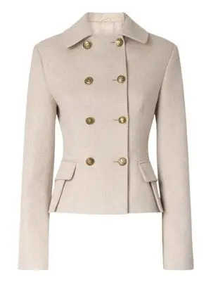 Ermanno Scervino Ermanno Scervino Double-Breasted Peplum Jacket Nude