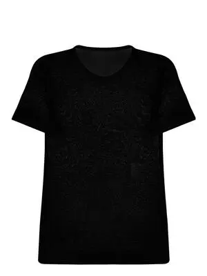 TOM FORD Shimmer Sheer Short Sleeve Tee - Black
