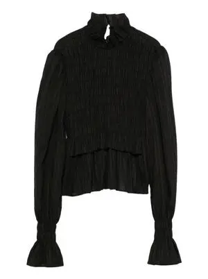ANN DEMEULEMEESTER Smocked Ruffled Blouse - Black