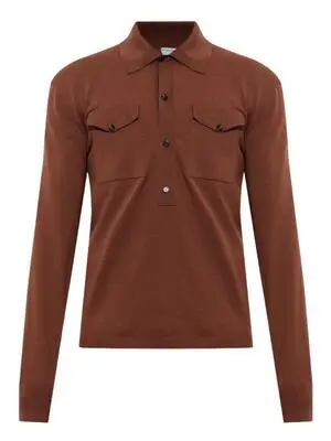 Bottega Veneta Long-sleeve Polo Shirt - Brown