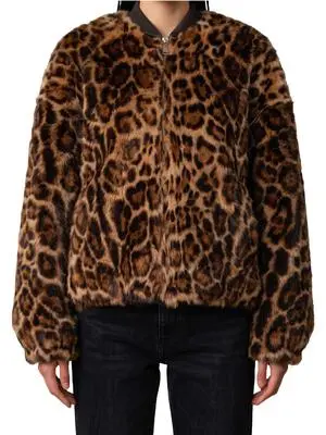 ARMA Reversible Animal Print Bomber - Brown