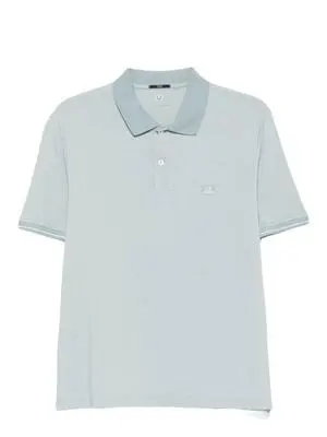 C.P. COMPANY Logo Piqué Polo Shirt - Blue